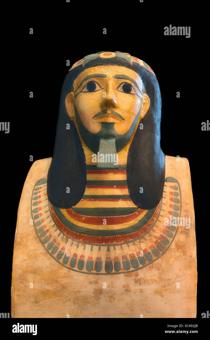 Egypt, Cairo, Grand Egyptian Museum (GEM), funerary mask of Mesehti ...