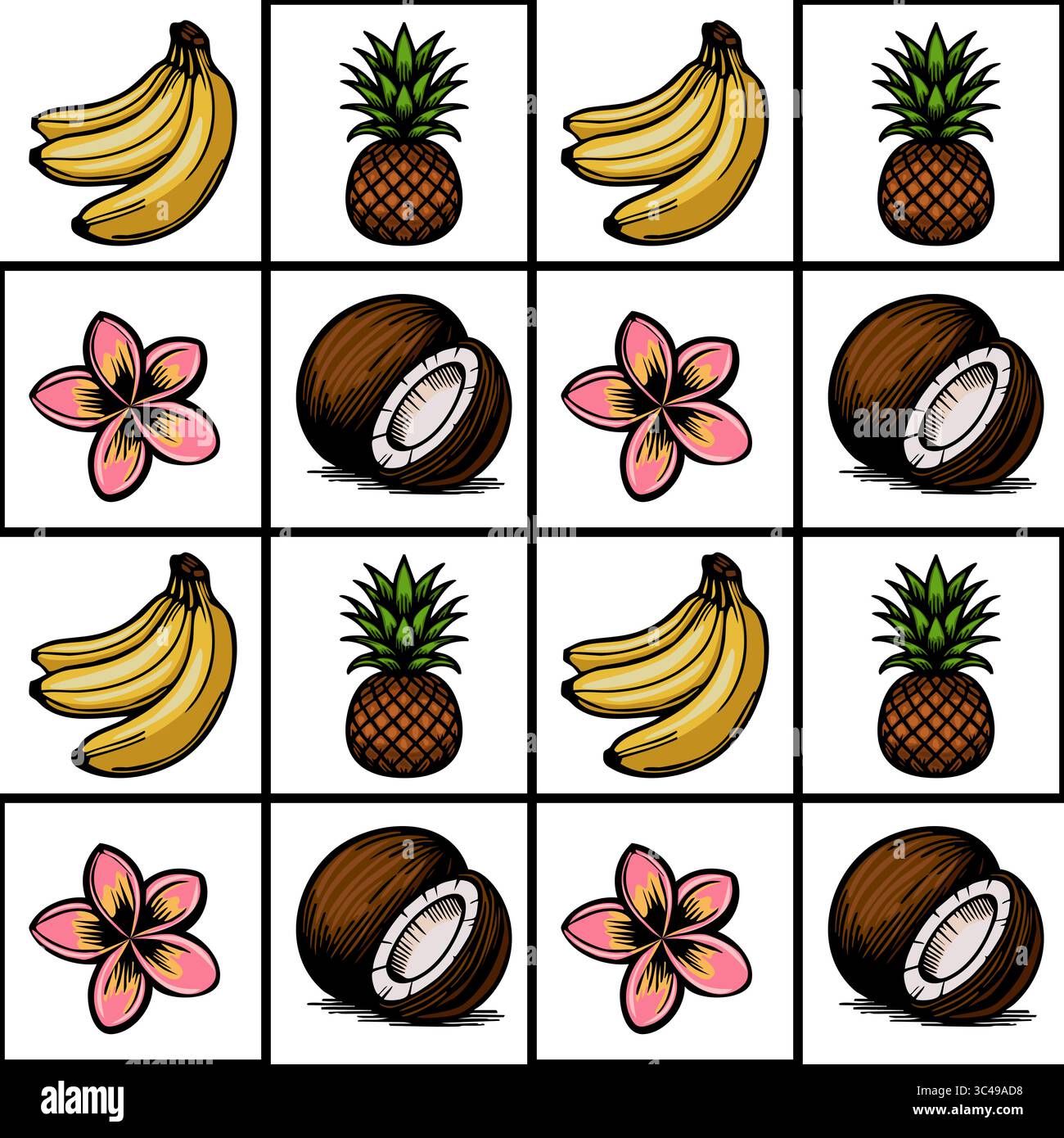 Vibrant arrangement of various fruits Stock Vector Images - Alamy