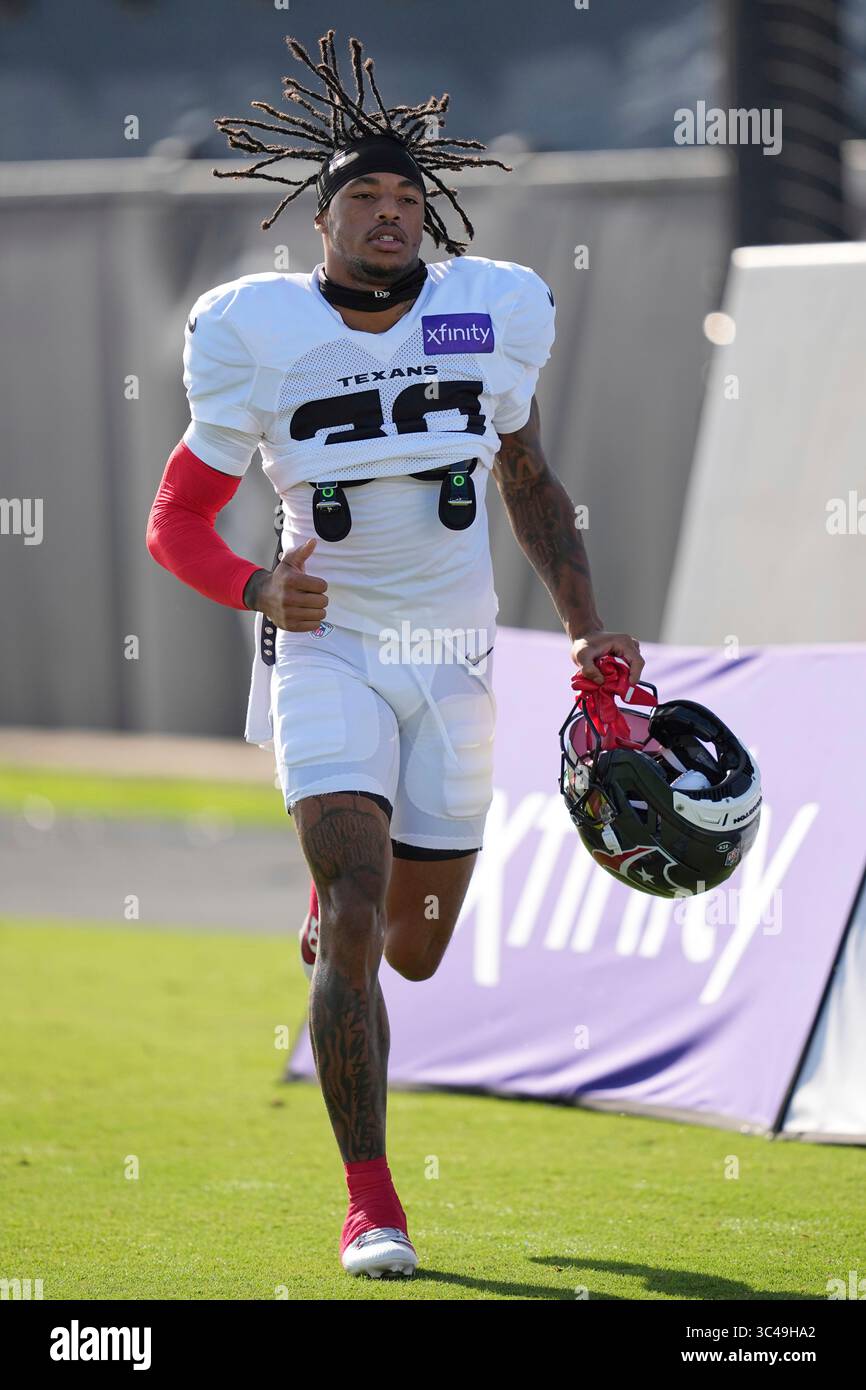 Houston Texans cornerback Jaylin Smith walks across the field before an ...