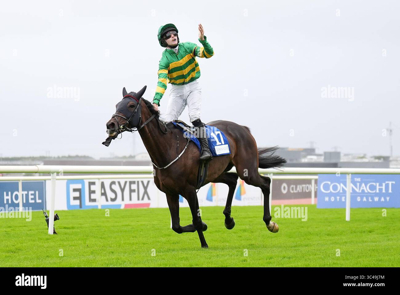 Alan O'Sullivan celebrates aboard Filey Bay after winning the Connacht ...