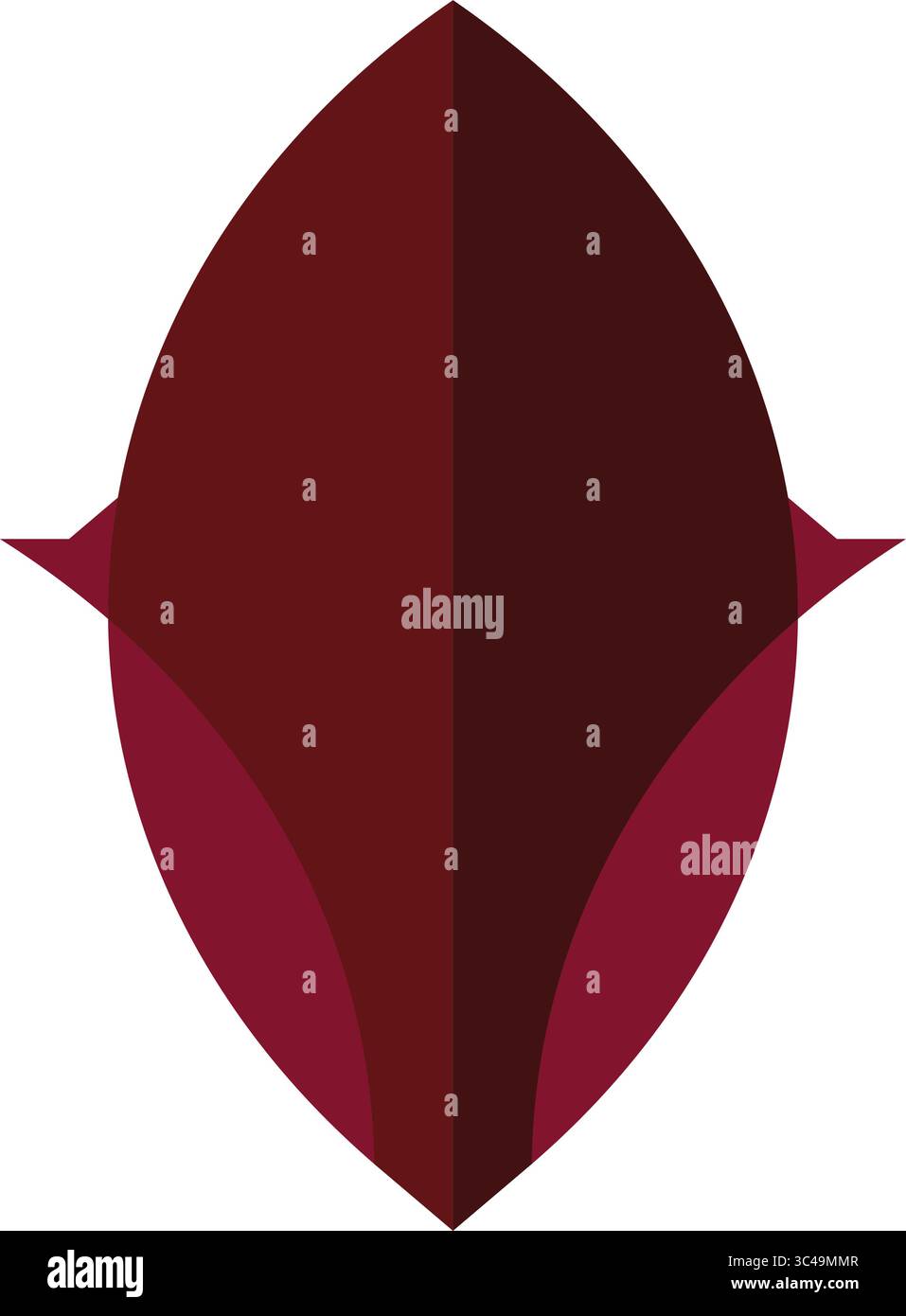 A striking geometric design featuring a shield-like shape with bold red ...