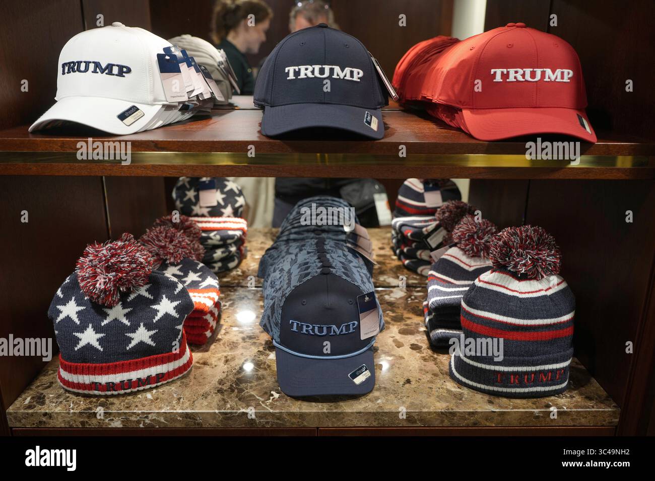 Trump branded hats are seen for sale at the recently opened Trump ...