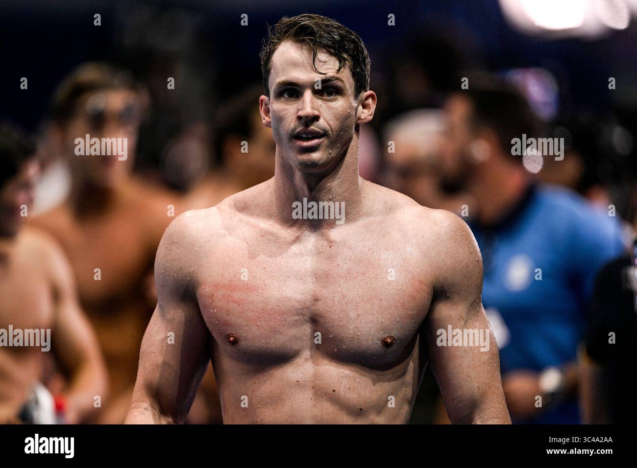 Benjamin Proud of Great Britain reacts after competing in the swimming ...