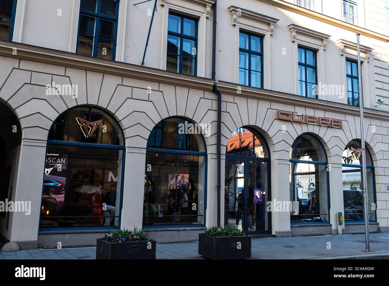 Munich, Germany - April 4, 2025: Cupra car dealership in a shopping ...