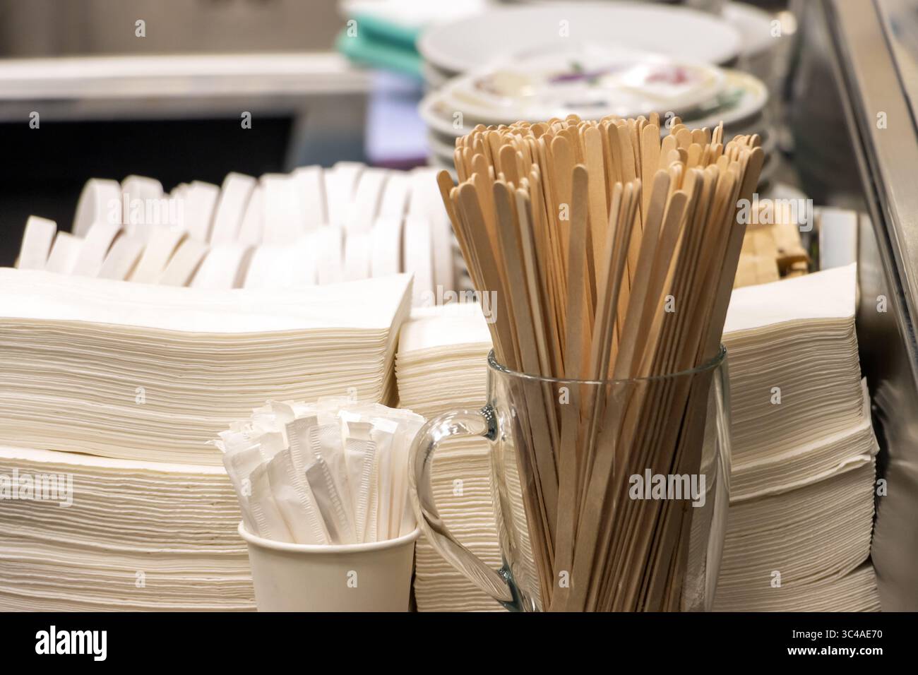 Disposable utensils at shop hi-res stock photography and images - Alamy