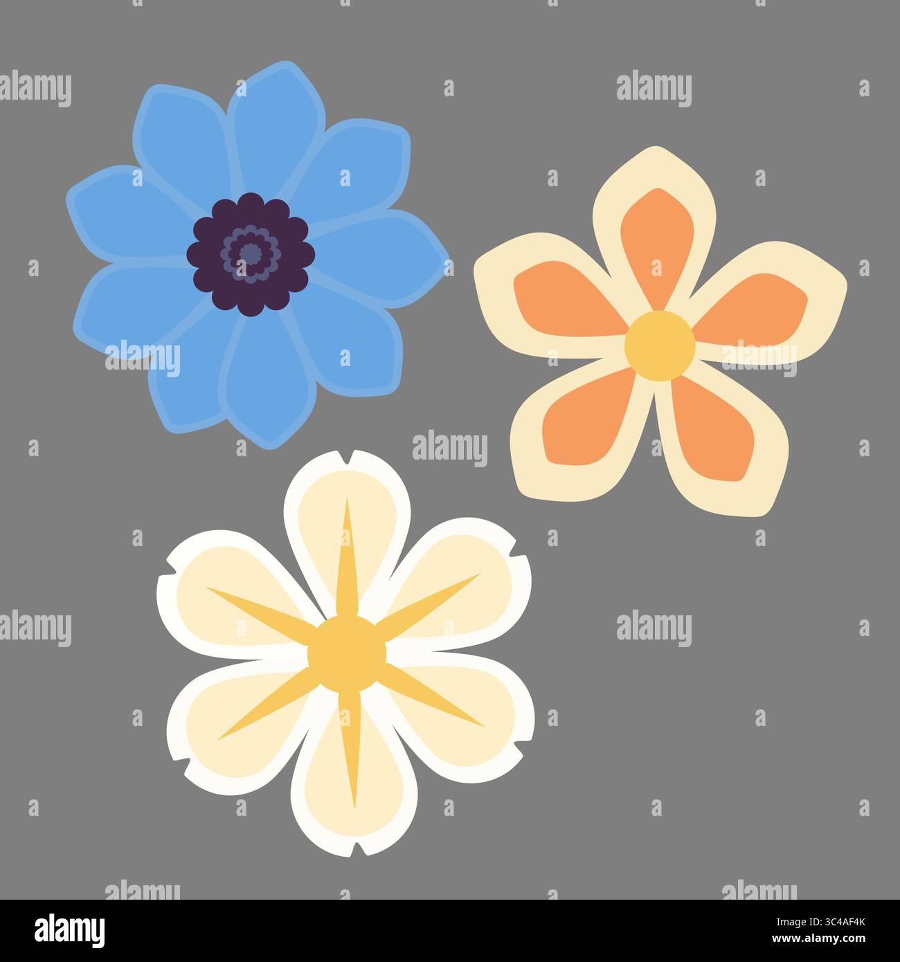 Three stylized flowers Stock Vector Images - Alamy