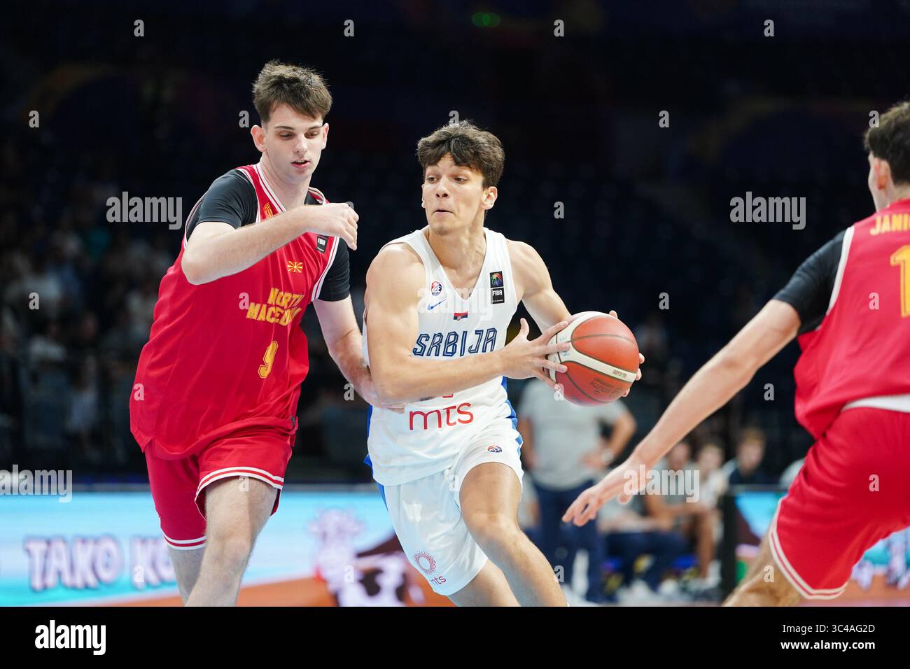 Belgrade, Serbia. 28 July, 2025. Pictured left to right, at theFIBA U18 European Championship ...