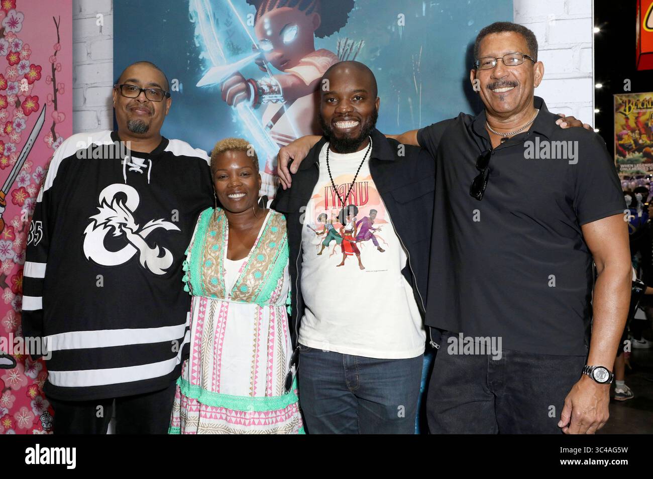 Brandon Easton, Kerri Grant, Roye Okupe und Vincent Edwards bei einer ...