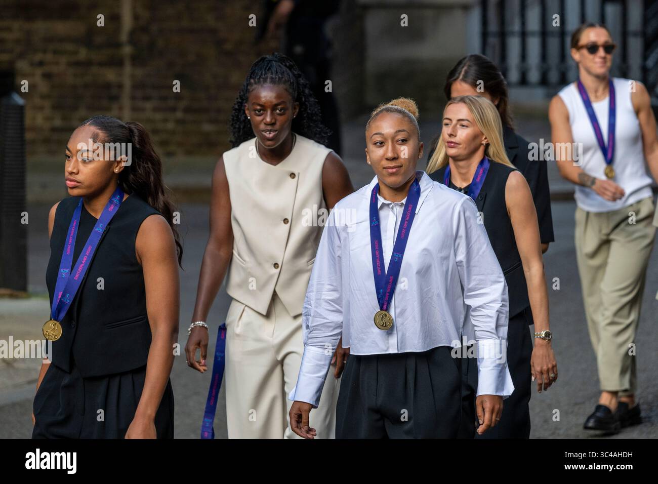 London, UK. 28 July 2025. (L to R) Khiara Keating, Michelle Agyemang ...