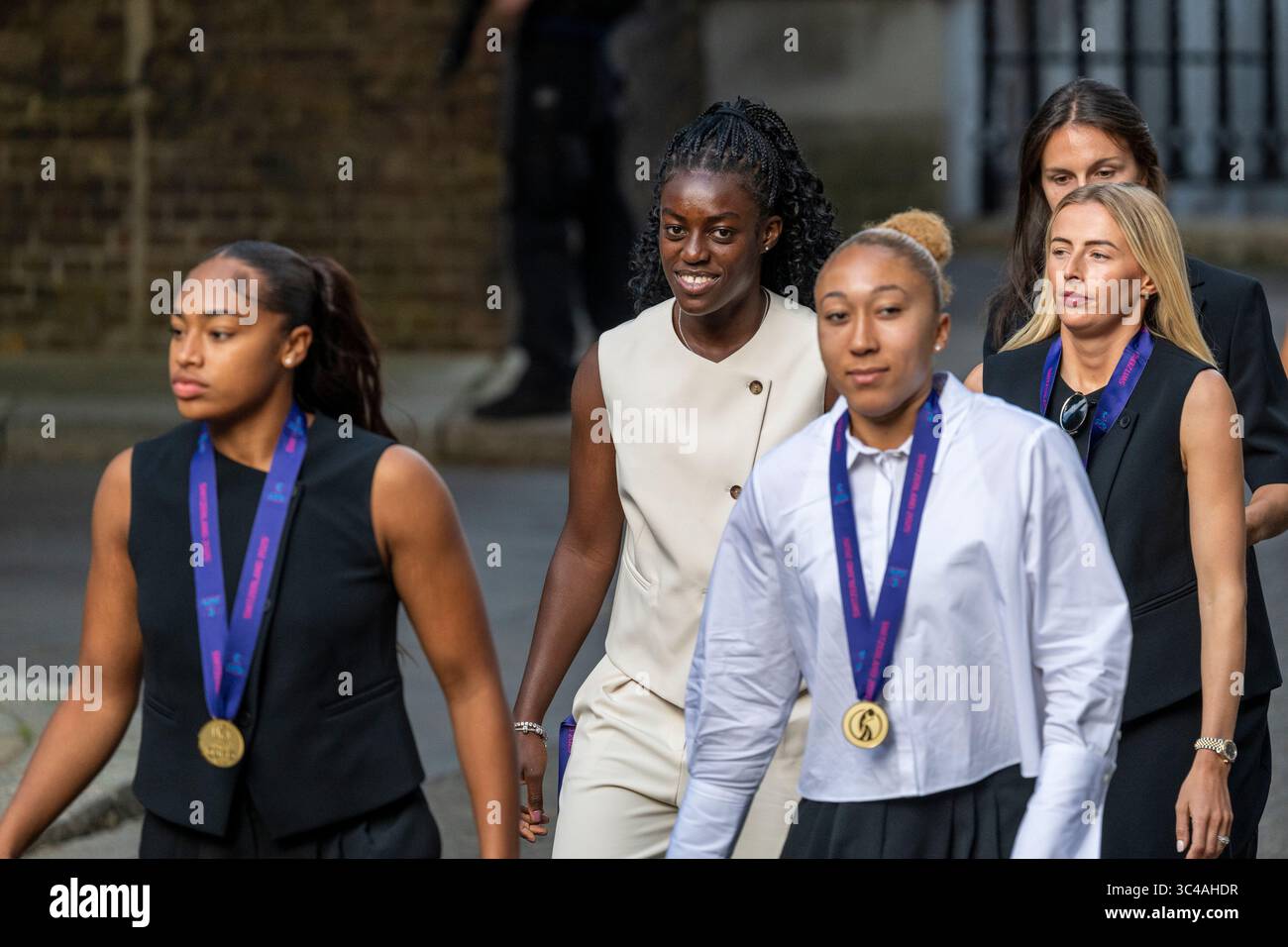 London, UK. 28 July 2025. (L to R) Khiara Keating, Michelle Agyemang ...