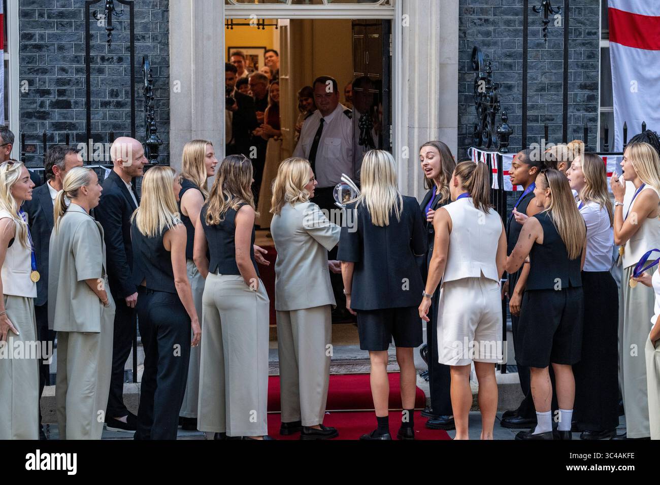 London, UK. 28 July 2025. Members of the England women’s football team ...