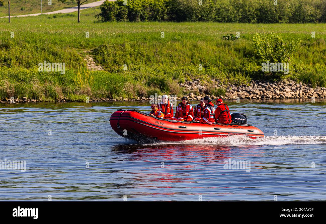 Dresden, Germany, 1st May 2025: A boat from the German Life Saving ...