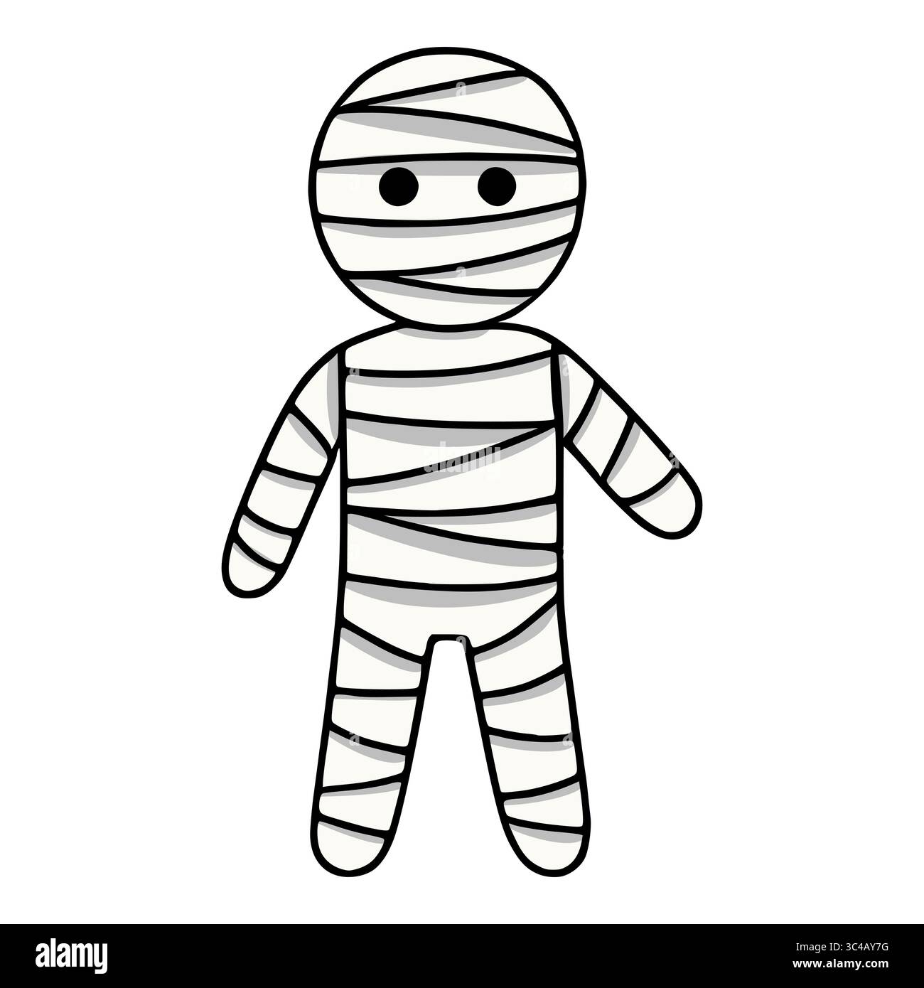 Adorable vector illustration of a cartoon mummy character, perfect for ...