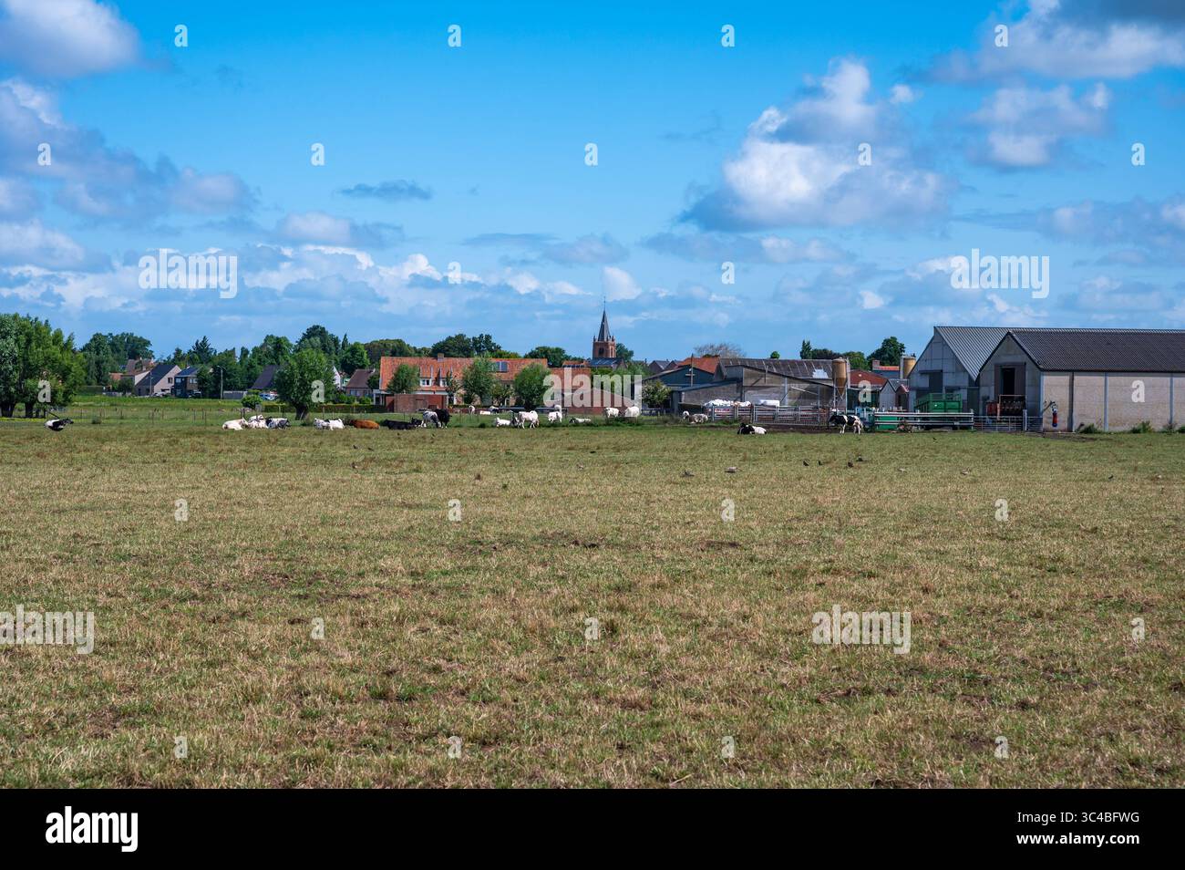 Agriculture fields at the Flemish countryside around Roksem, West ...