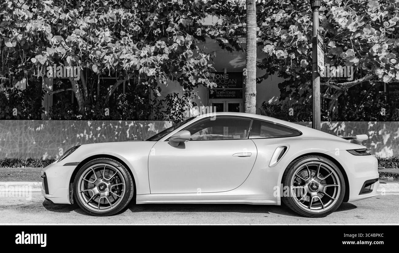 Miami Beach, Florida USA - June 9, 2024: Porsche 911 GT3 at miami beach ...