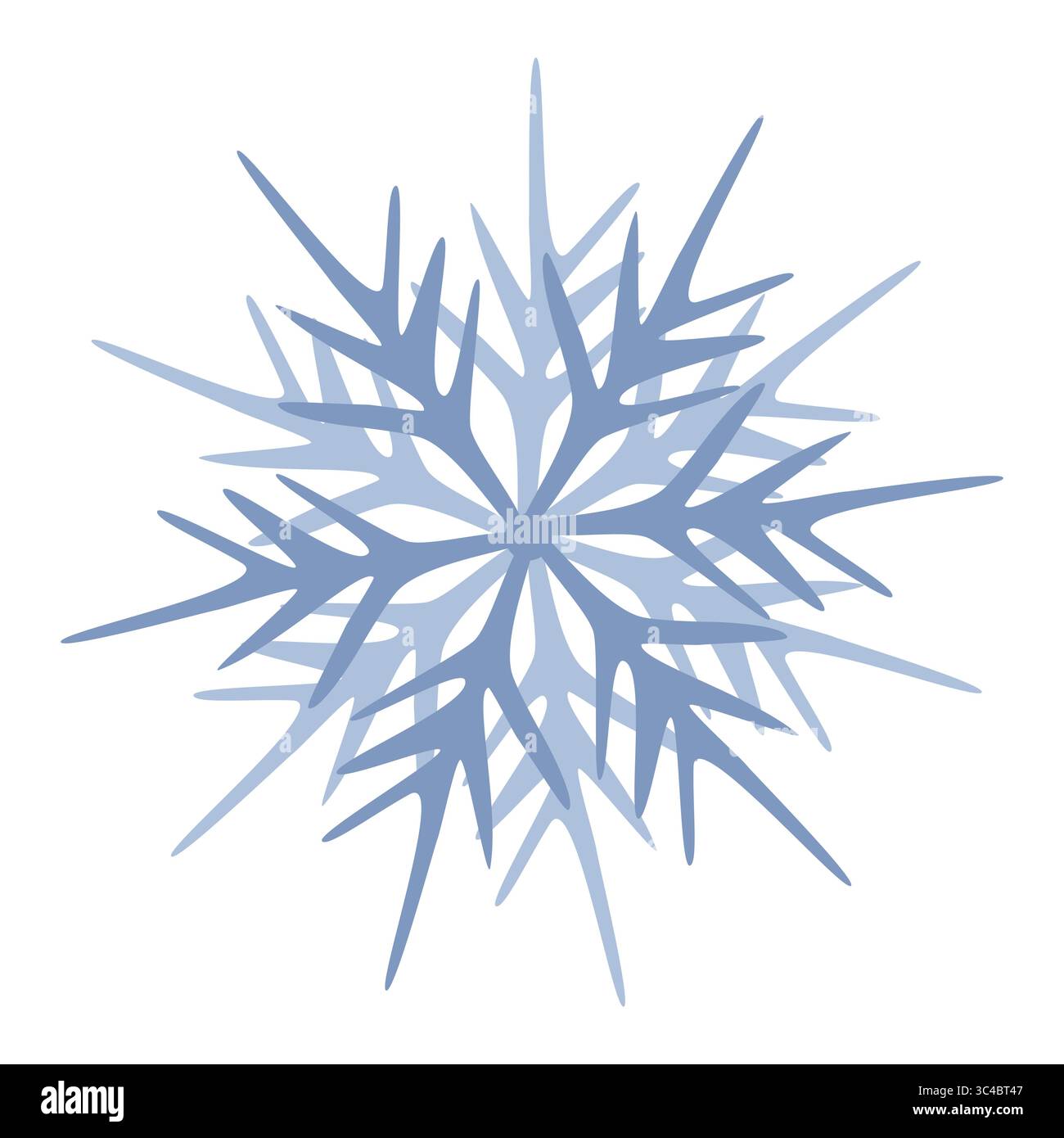 Elegant vector illustration of a stylized snowflake with layered ...