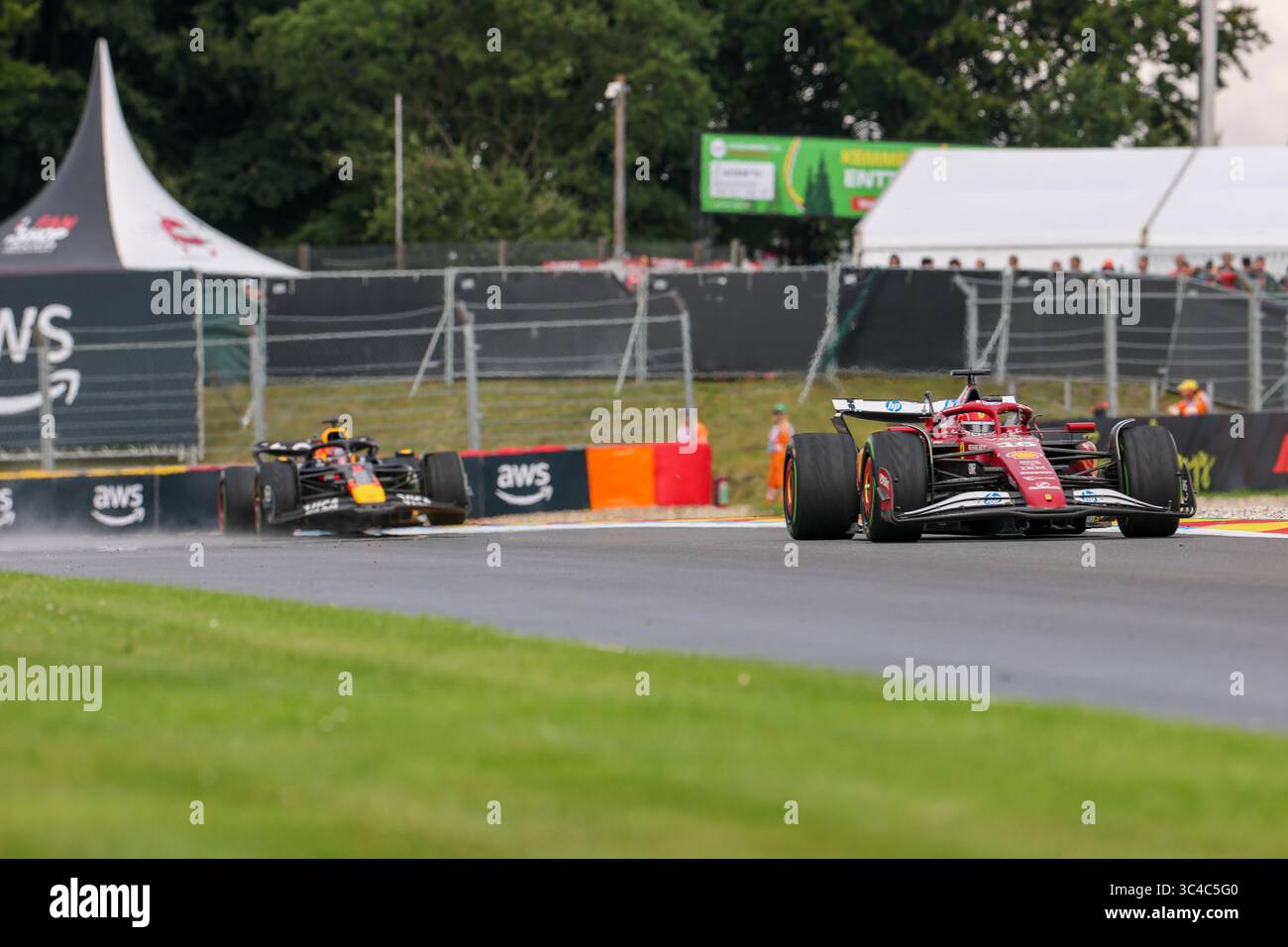 Spa - Francorchamps, Belgium. 27 Jul, 2025. Charles Leclerc, Max Verstappen, during the Formula ...