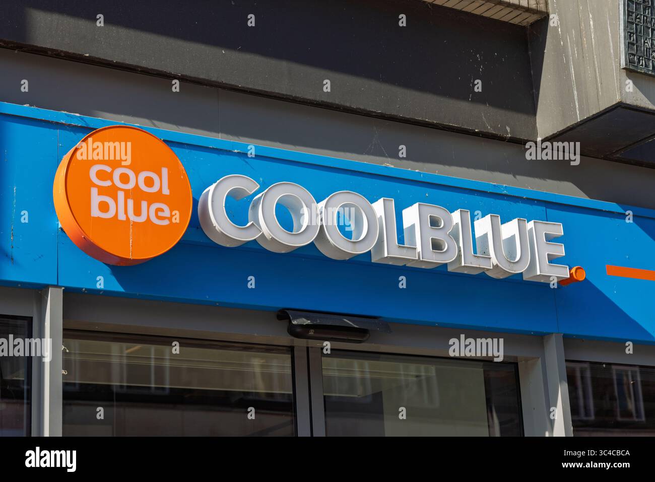 The storefront sign of the Dutch electronics and retail company ...