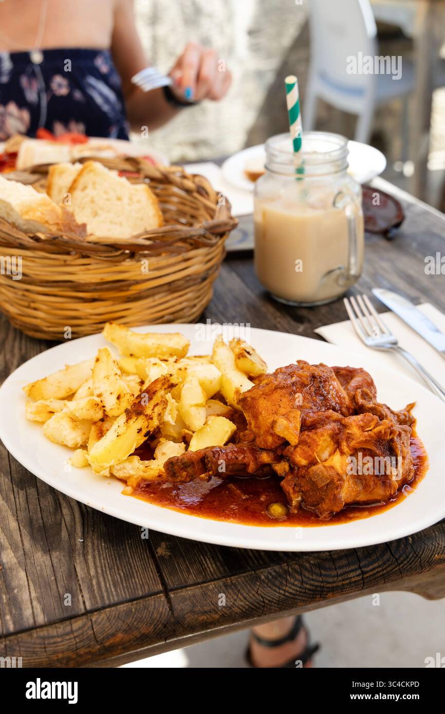 Fenkata (traditional rabbit stew) with potatoes at Ta' Rikardu ...