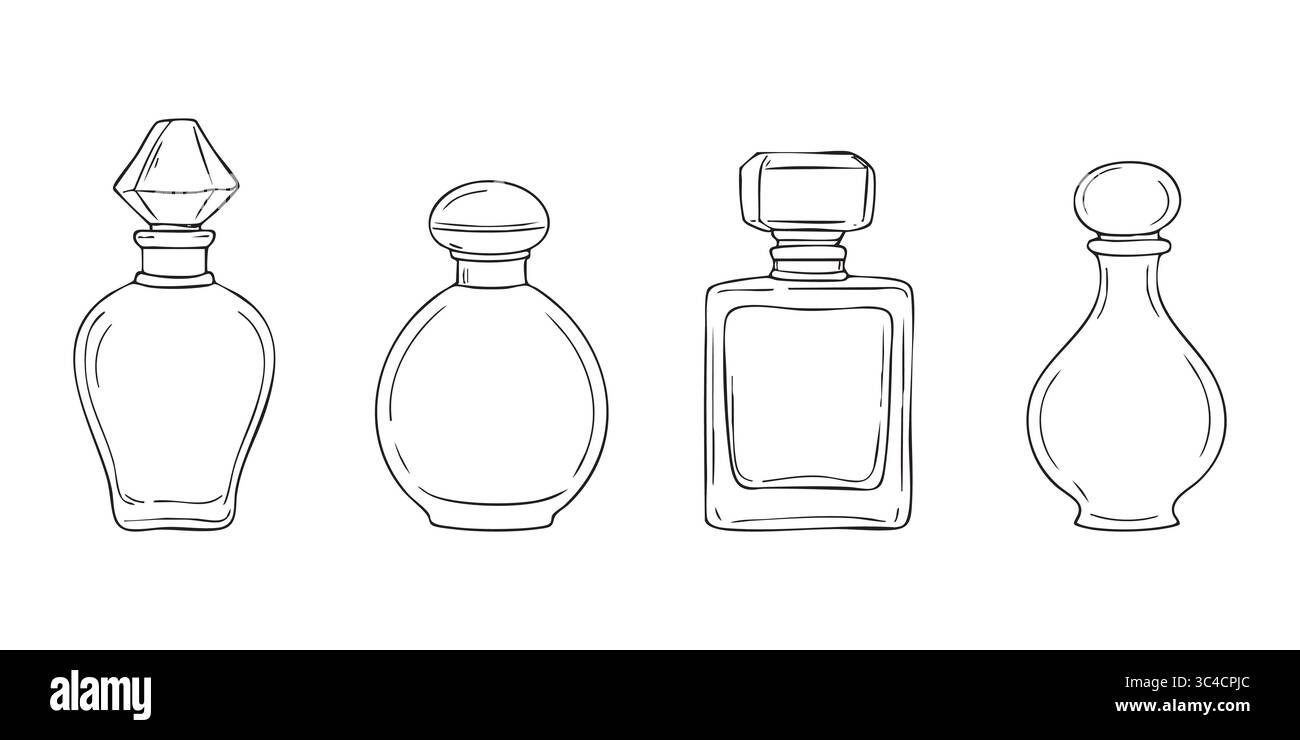 Transparent chic perfume bottle Black and White Stock Photos & Images ...