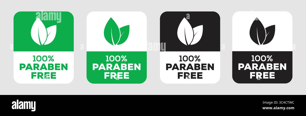 100% Paraben Free vector label signs for product packaging label. 100 ...