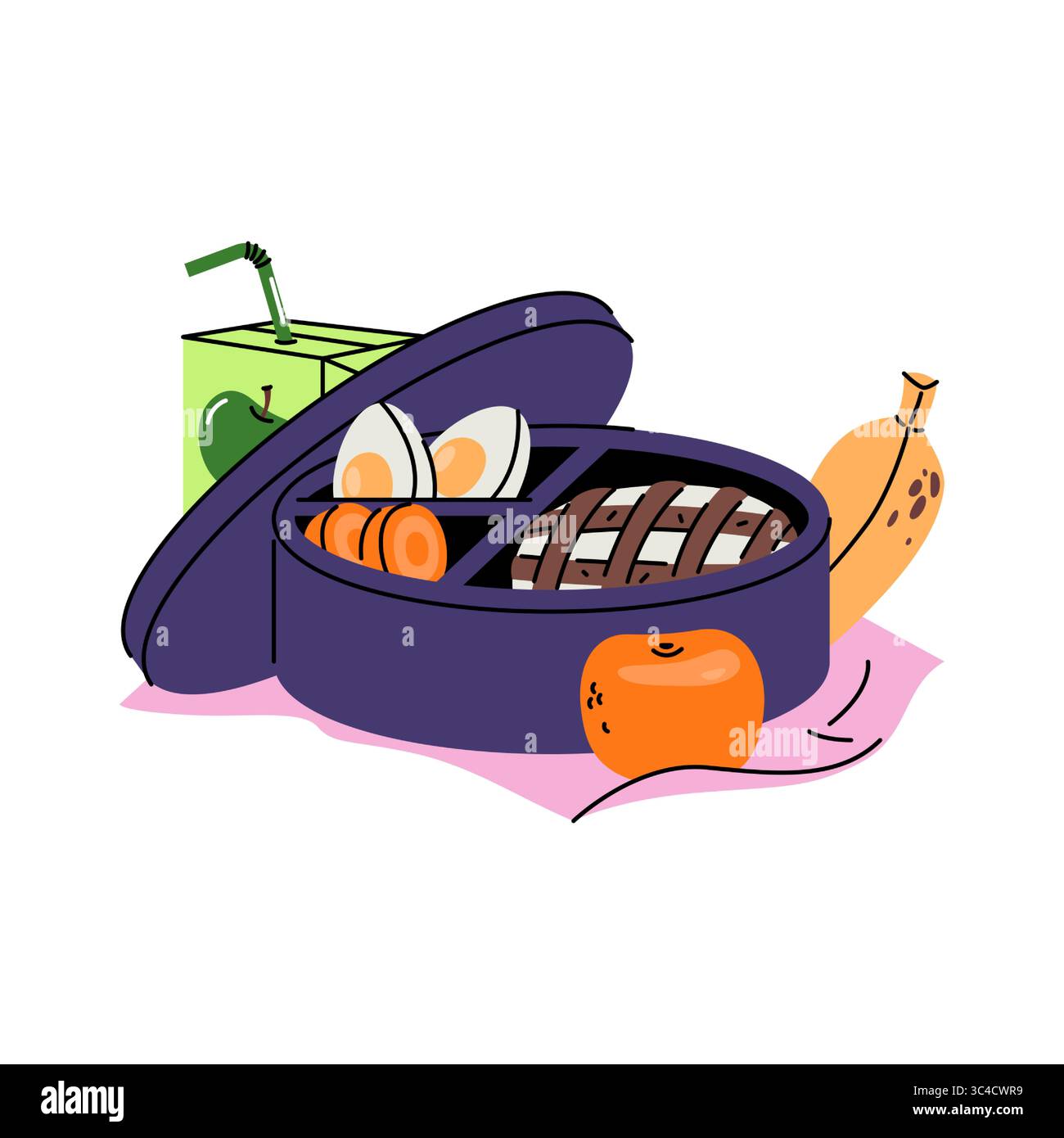 Packed lunch office Stock Vector Images - Alamy