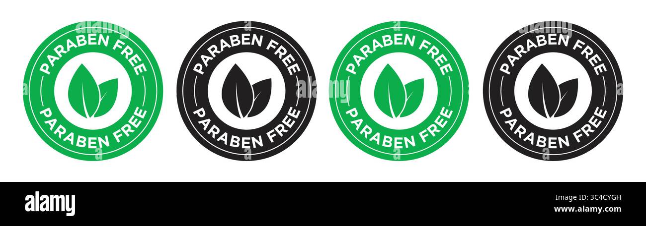 Paraben Free vector stamp signs for product packaging label. Paraben ...