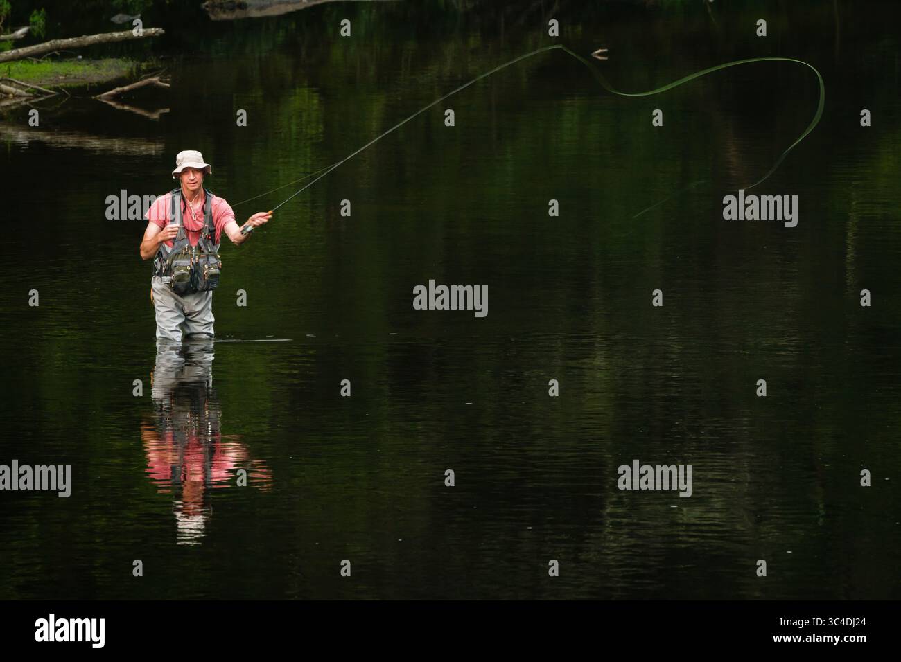 Fly Fishing Farmington River Barkhamsted, Connecticut, USA Stock Photo ...