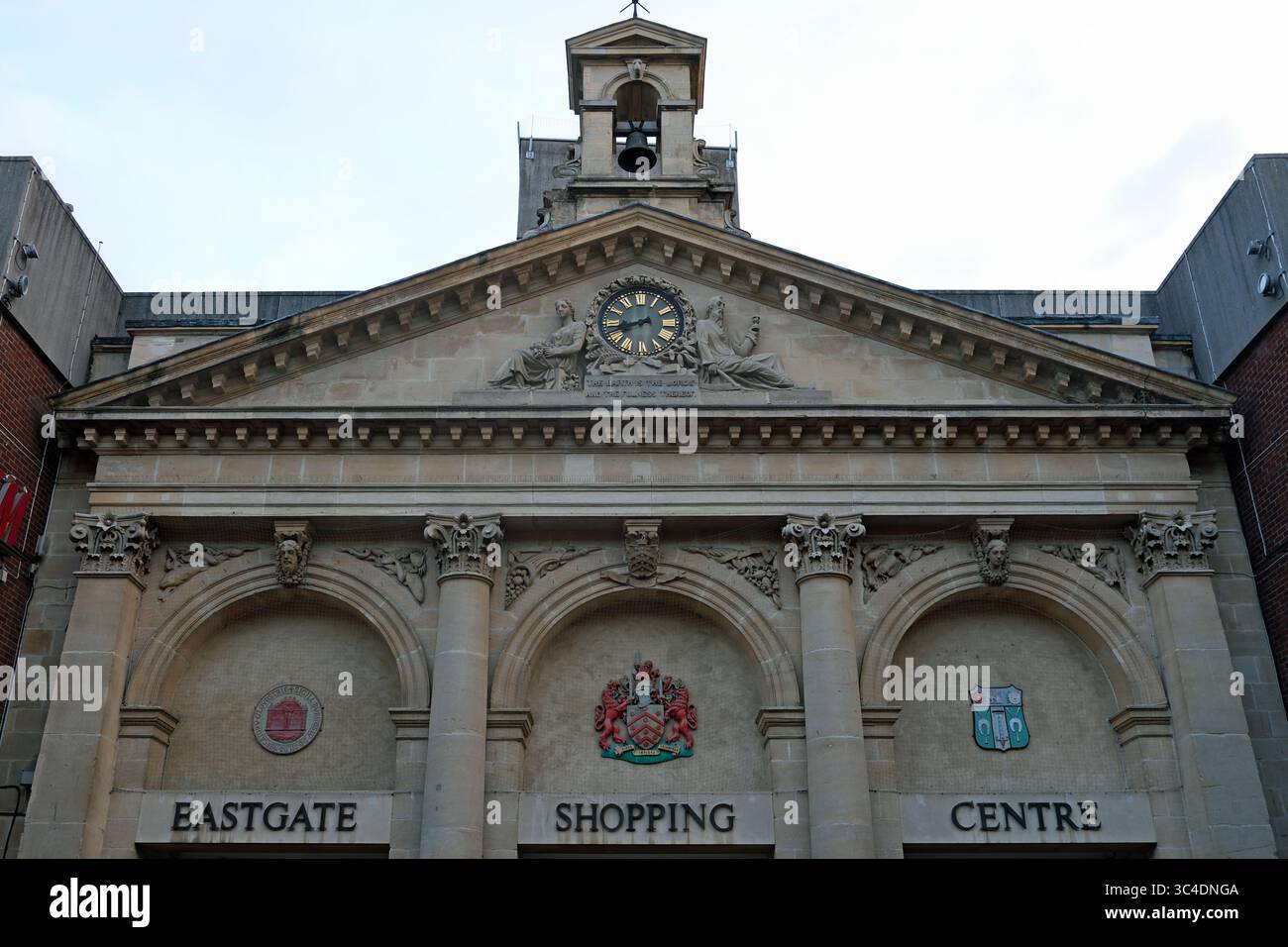 The facade of the Portico Entrance to the Eastgate Shopping Centre ...