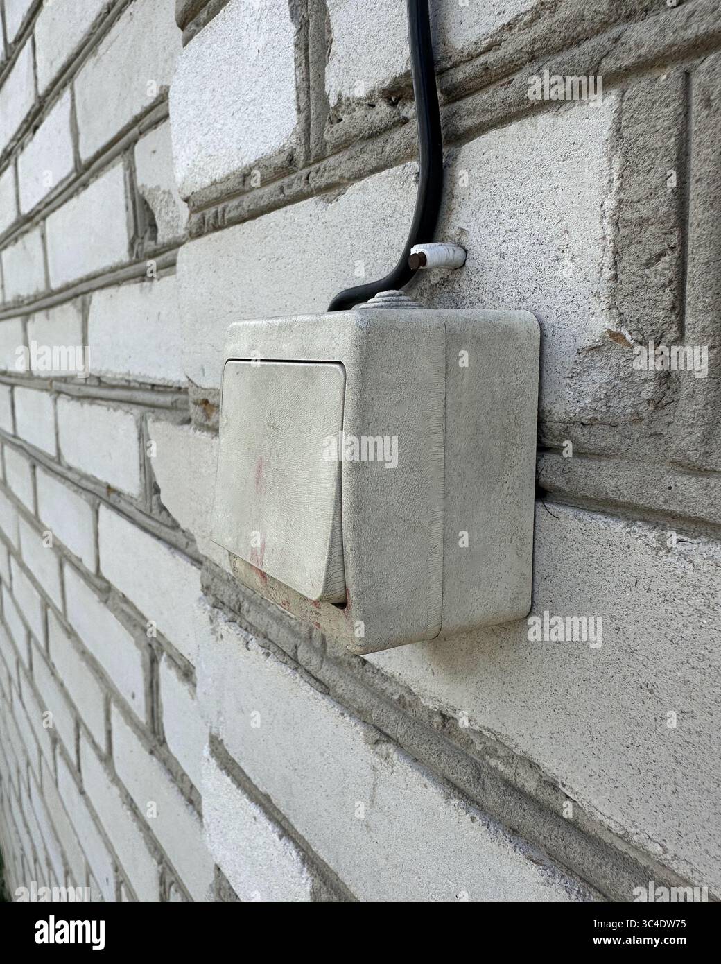 old white street light switch Stock Photo - Alamy