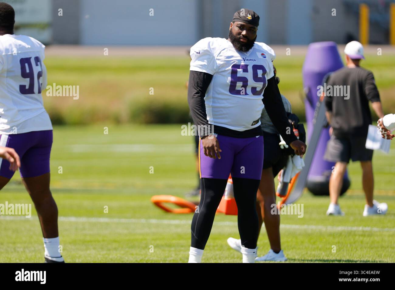 Minnesota Vikings defensive end Elijah Williams (69) runs drills during ...