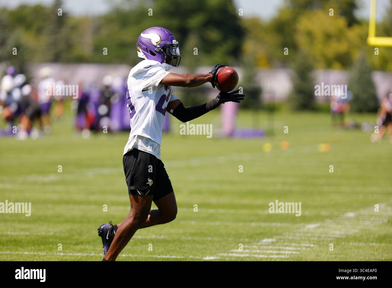 Minnesota Vikings cornerback Dwight McGlothern (29) runs drills during ...