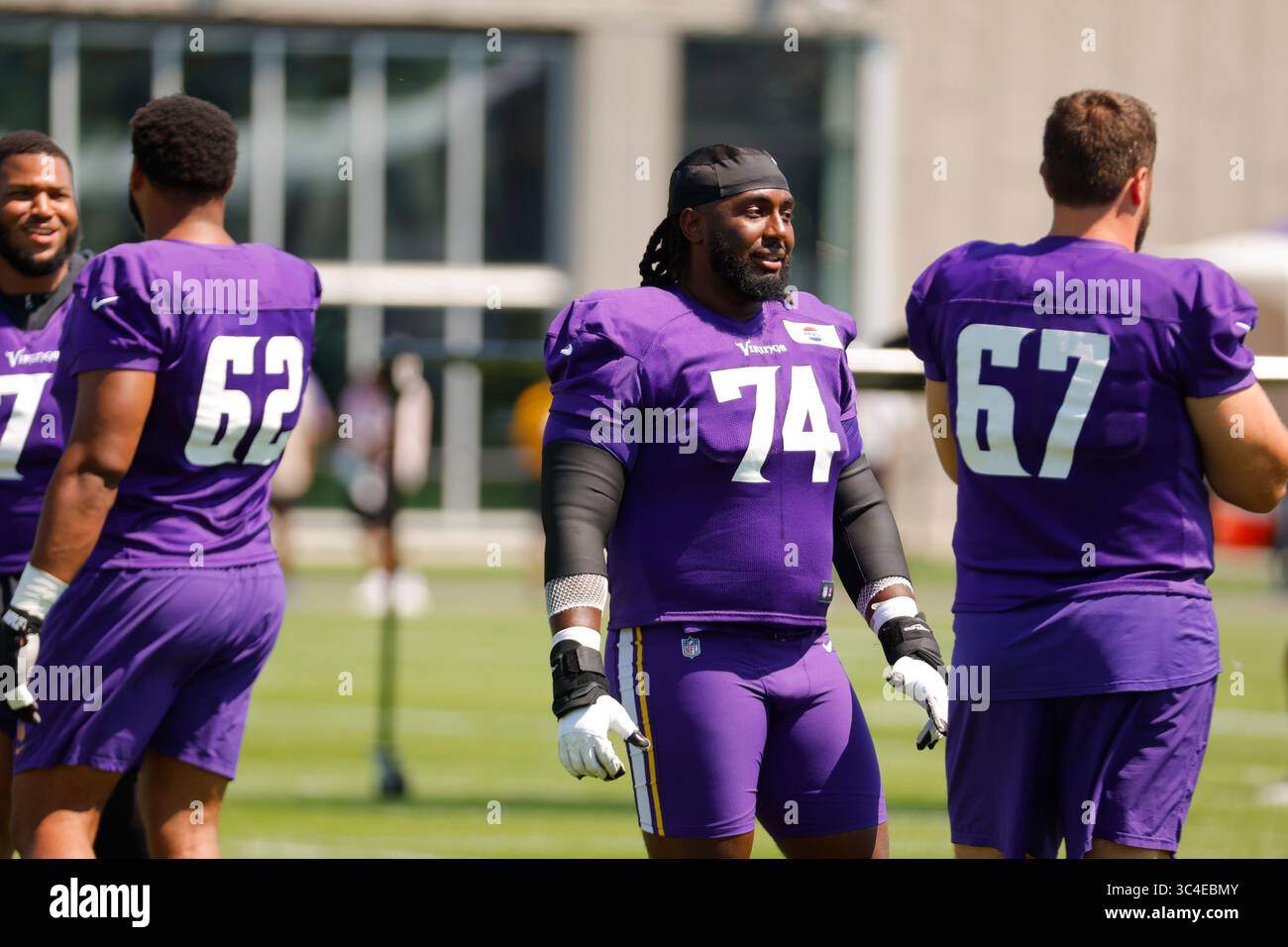 Minnesota Vikings guard Donovan Jackson (74) runs drills during the ...