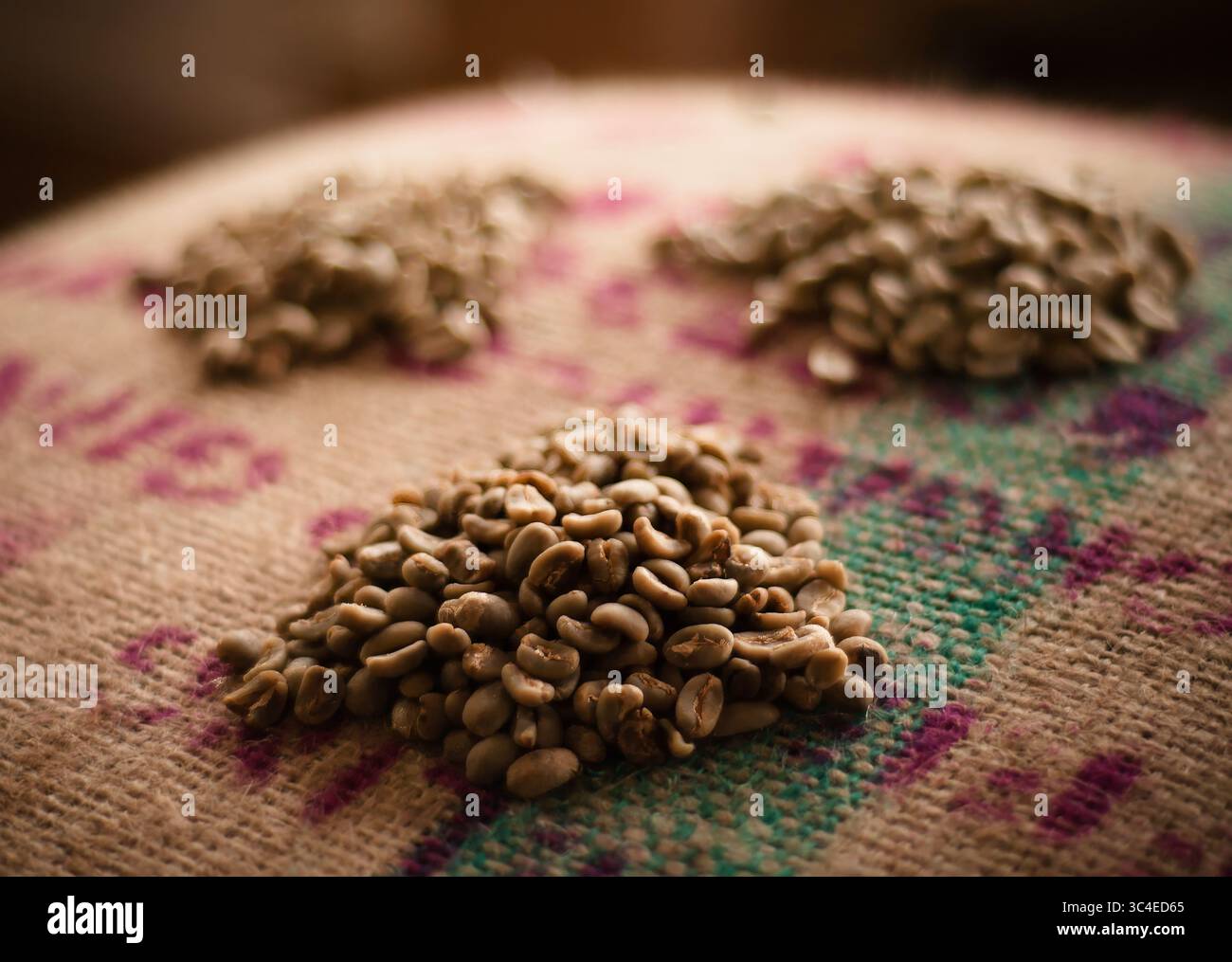 piles of coffee beans before being roasted Stock Photo - Alamy