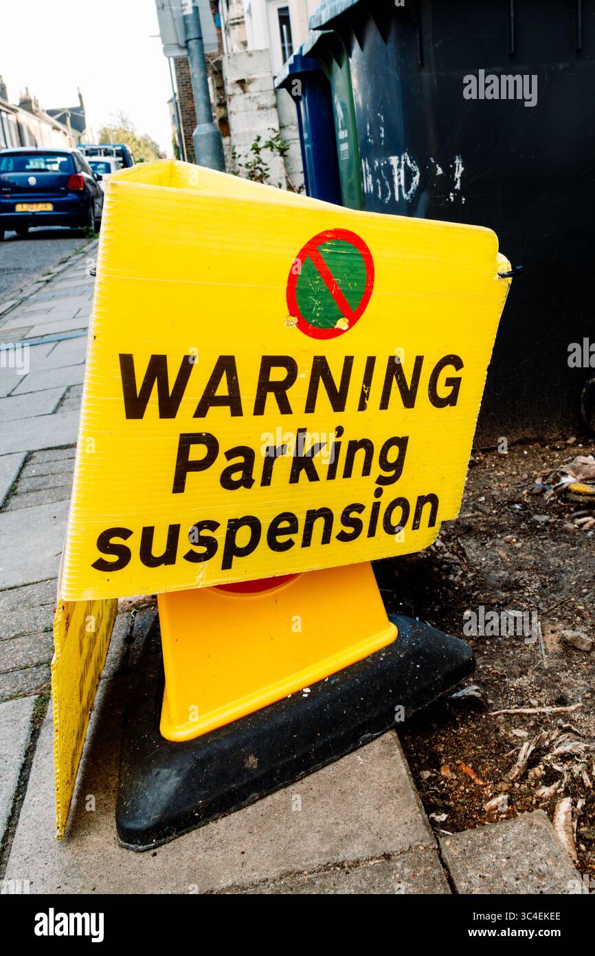 Parking Suspension sign, England, UK Stock Photo - Alamy
