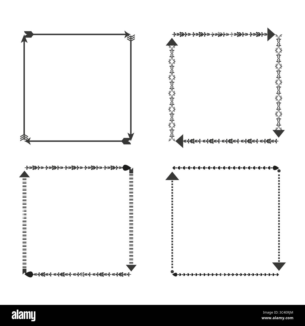 Monochrome vintage frames borders Stock Vector Images - Alamy