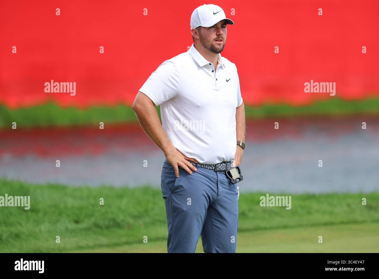 July 27th, 2025: Chris Gotterup of the United States reacts to his putt ...