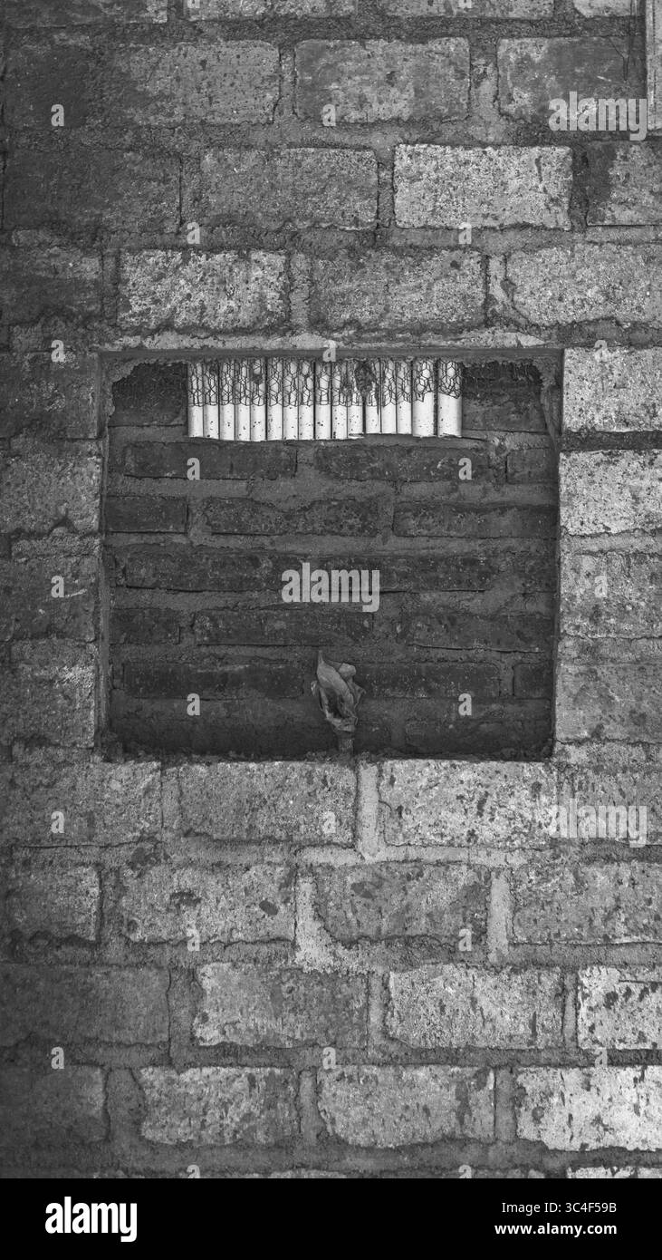 Facade industrial building red Black and White Stock Photos & Images - Alamy