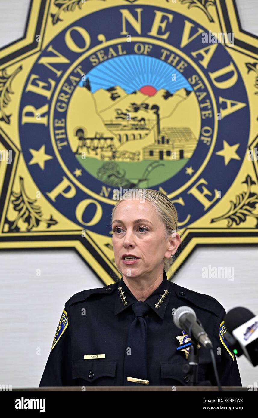 Reno Police Chief Kathryn Nance gives a statement on the shooting that ...