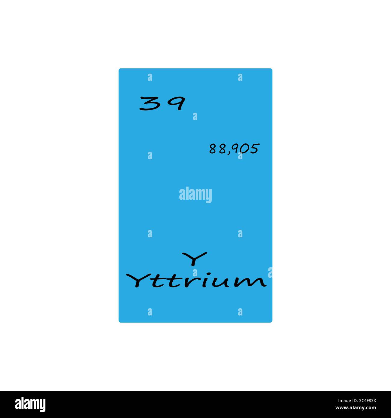 Yttrium element illustration. Thirty nine atomic number. Chemical ...