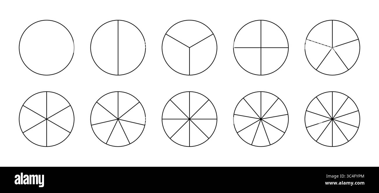 Template of pie chart. Coaching blank. Segmented charts. Sectors divide ...
