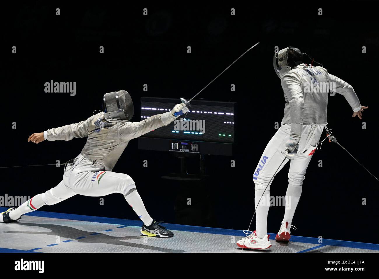 Hungary's Aron Szilagyi (L) fights against Italy's Luca Curatoli during ...