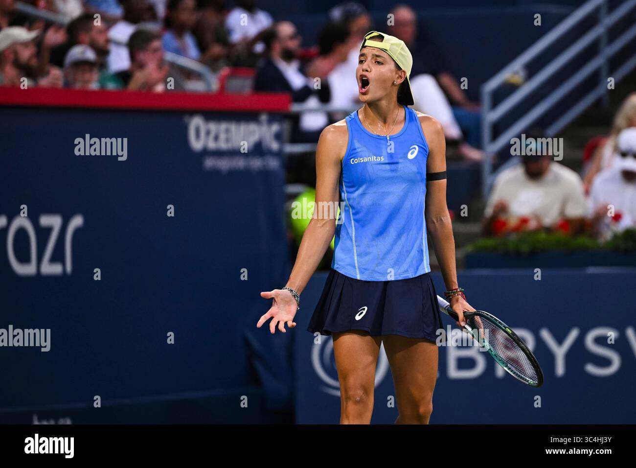 MONTREAL, QC - JULY 28: Emiliana Arango (COL) reacts after a bad play ...