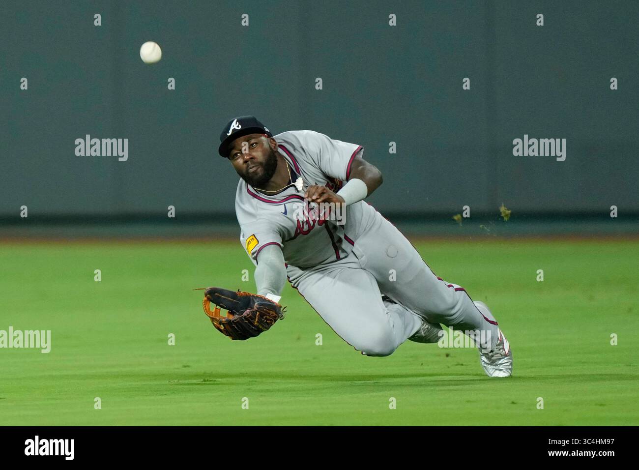 Atlanta Braves center fielder Michael Harris II can't catch a double ...