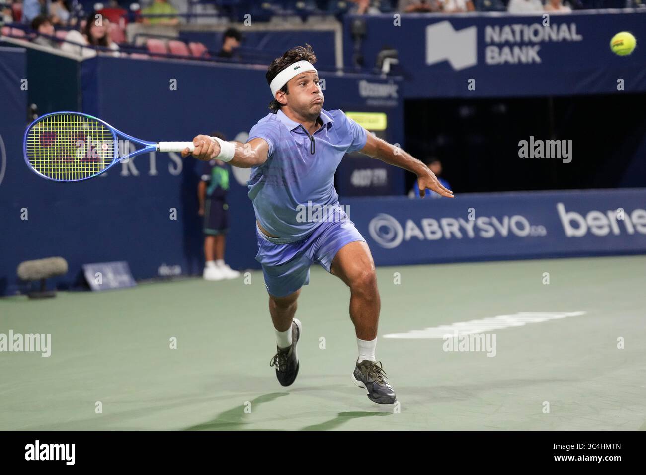 Canada's Alexis Galarneau reaches for a shot from France's Arthur ...
