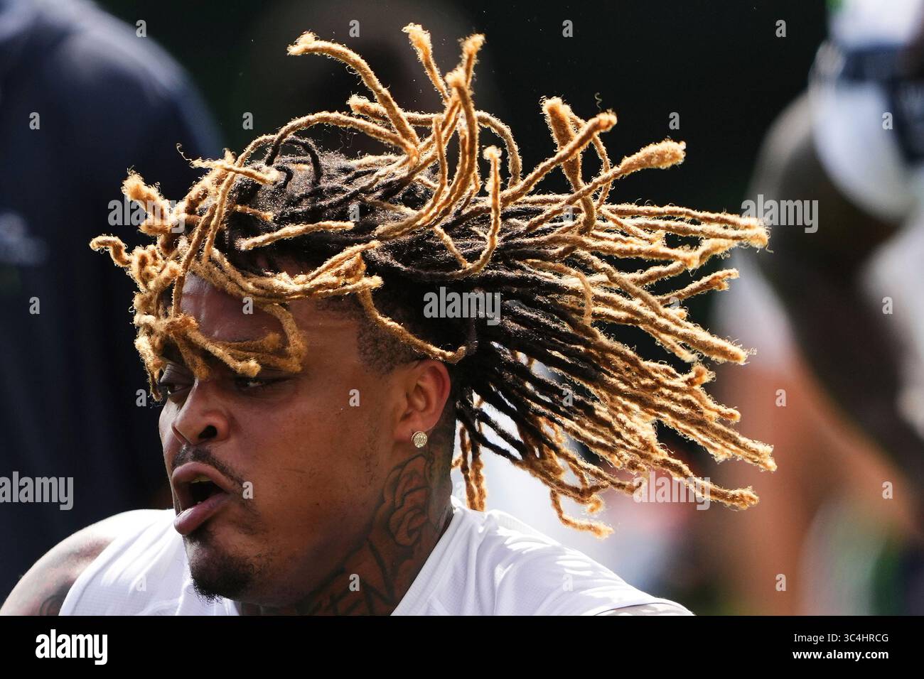 Seattle Seahawks defensive tackle Byron Murphy II runs a drill during ...