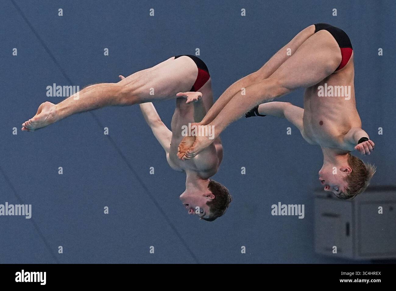 Joshua Hedberg and Tyler Carson of USA compete in the men's 10m ...