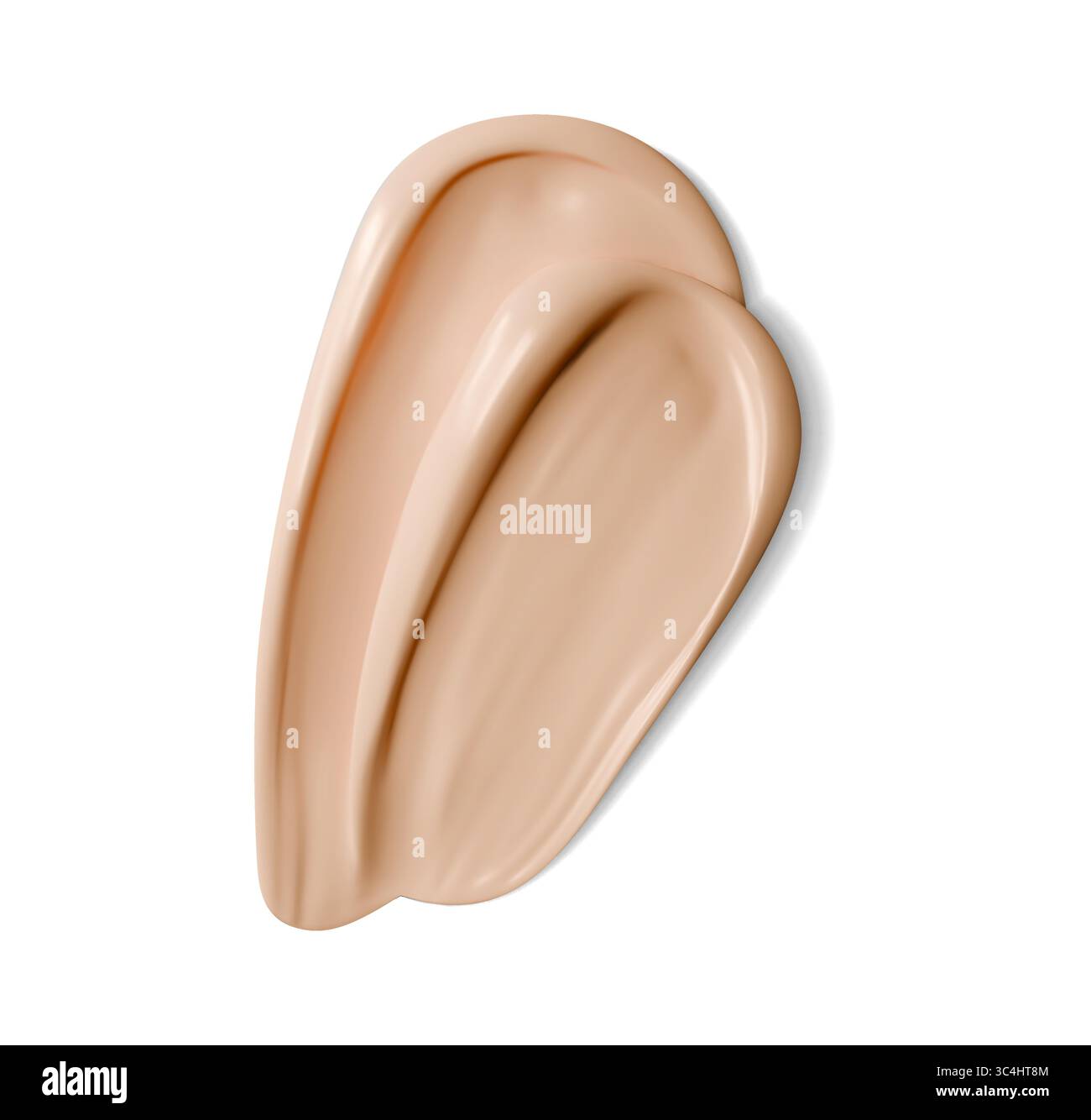 Beige foundation cream swatch, skincare cosmetic product liquid stroke ...