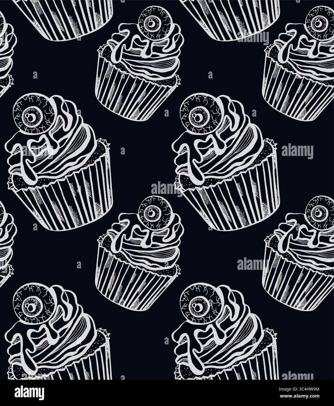 Halloween cupcake pattern seamless Stock Vector Images - Alamy