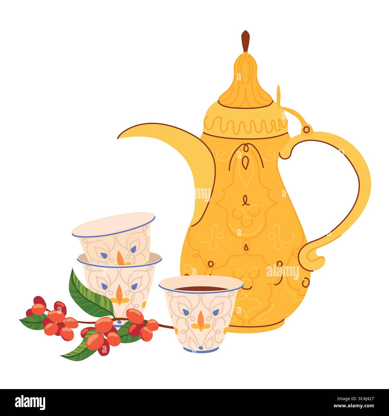 Ancient dallah coffee pot Stock Vector Images - Alamy